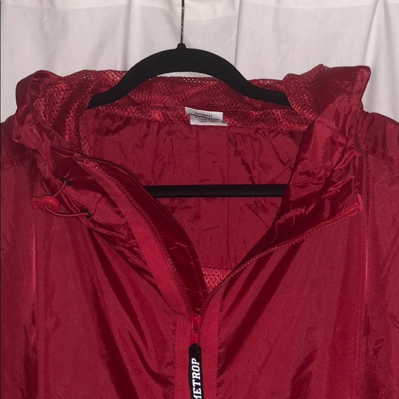 Jackets & Coats | Bright Red Windbreaker Vest With Hood Brand New ...